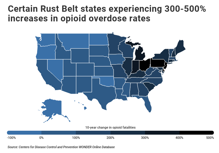 States hit hardest by the opioid crisis